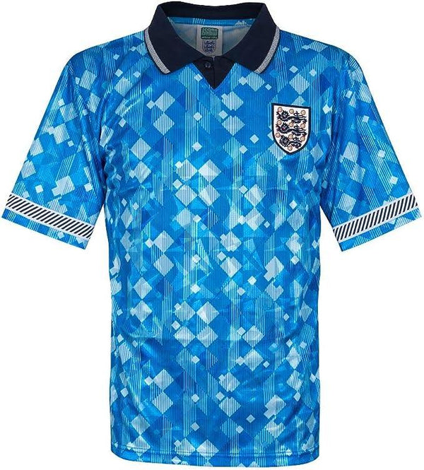 England 1990 Vintage Retro Blue Jersey – Concept Kits