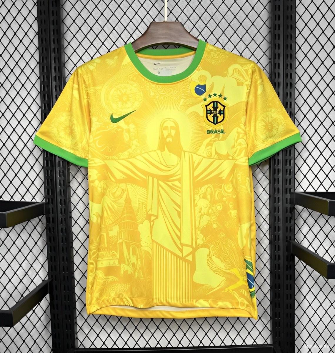 Brazil Retro Concept Yellow Jersey "Christ The Redeemer" – Concept Kits