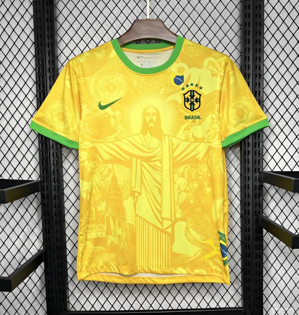 Brazil Retro Concept Yellow Jersey "Christ The Redeemer" – Concept Kits