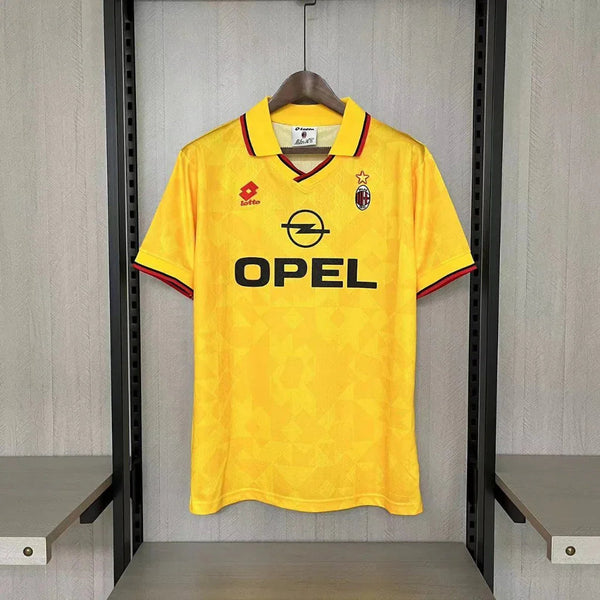 AC Milan 1995/96 Vintage Retro Yellow Fourth Away Jersey – Classic Team ...