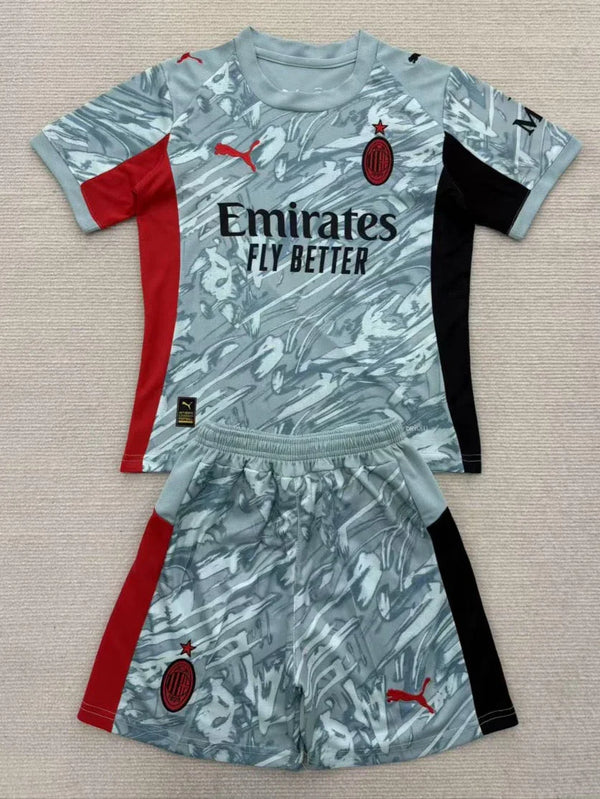 AC Milan 25/26 Goalkeeper Kids Gray Jersey Set | Official Milan ...