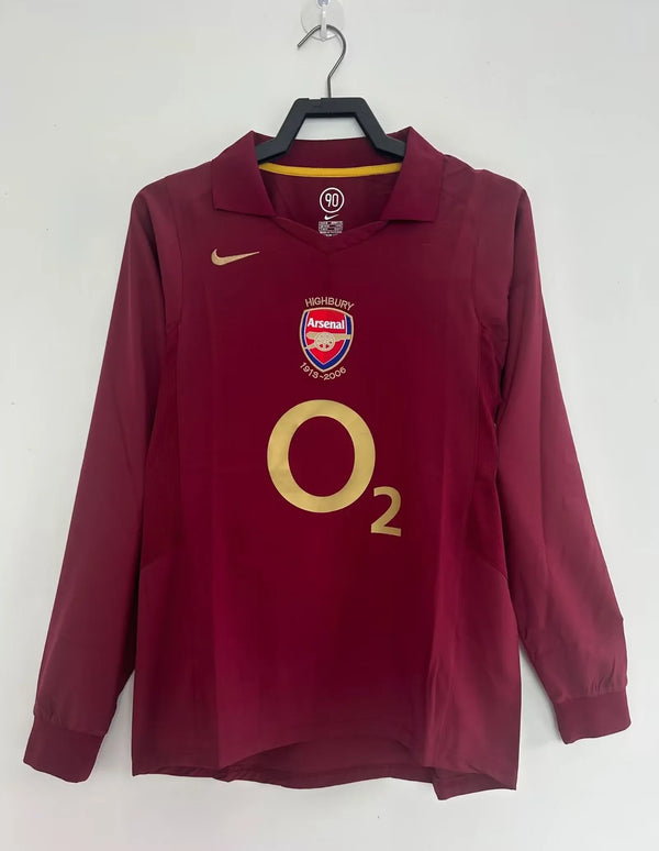 Arsenal 2005/06 Vintage Retro Home Long Sleeve Jersey – Premium Fan ...