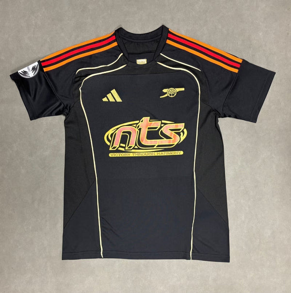 Arsenal 25/26 Black and Orange Training Soccer Jersey – Performance ...