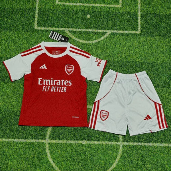 Arsenal 25/26 Home Mini Kids Kit – Official Youth Jersey Set in ...