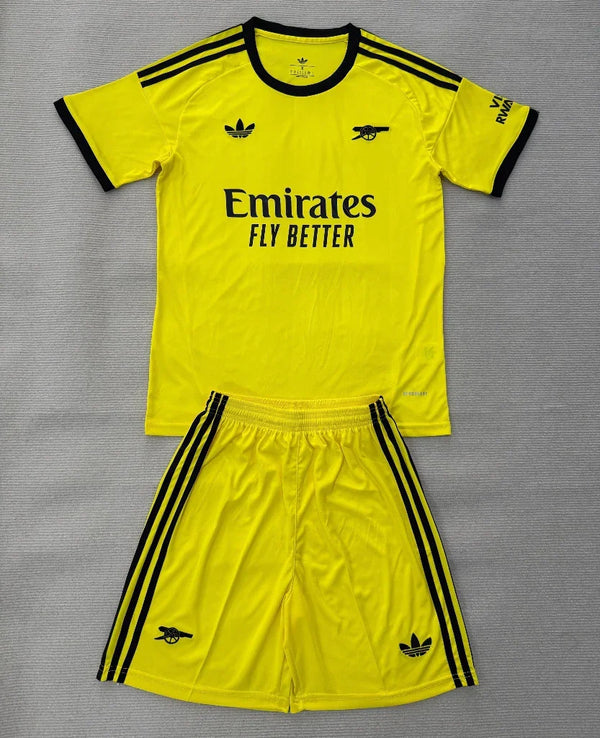 Arsenal 25/26 Yellow Goalkeeper Kids Jersey Set – Youth Football Kit ...