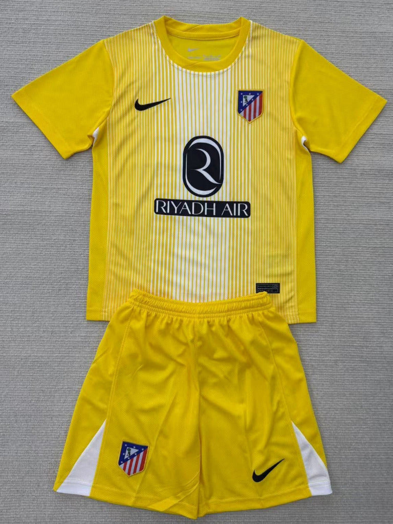 Atletico Madrid 25/26 Yellow Kids Goalkeeper Kit – Bright Young Shot ...