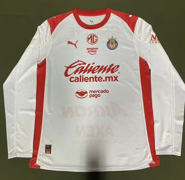 Chivas de Guadalajara 25/26 White/Red Player Version Long Sleeve Jersey ...