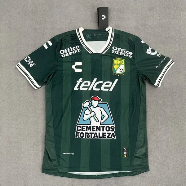 Club Leon 25/26 Green/Black Stripe Home Jersey – Official Home Shirt ...