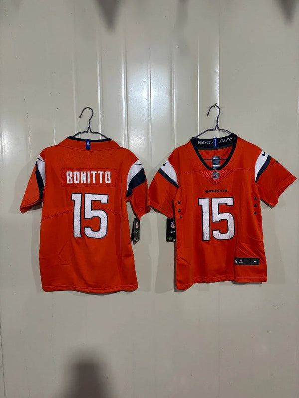 Denver Broncos 25/26 Bonitto #15 Orange Black Kids Jersey – Youth Match ...