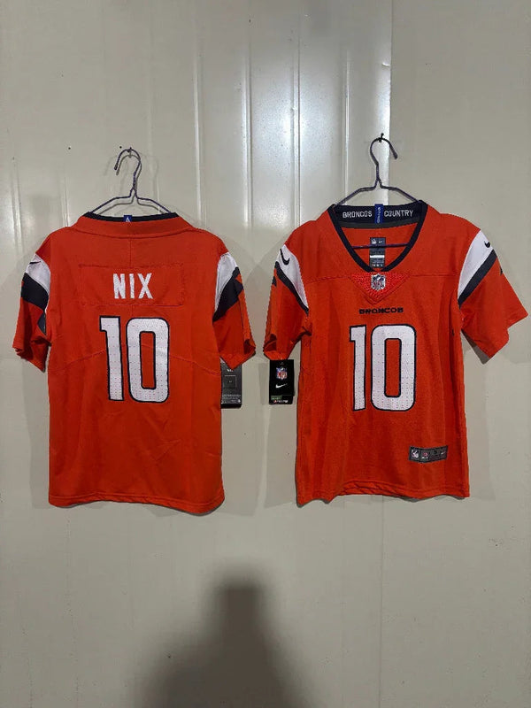 Denver Broncos 25/26 Nix #10 Orange Black Kids Jersey – Youth Match ...