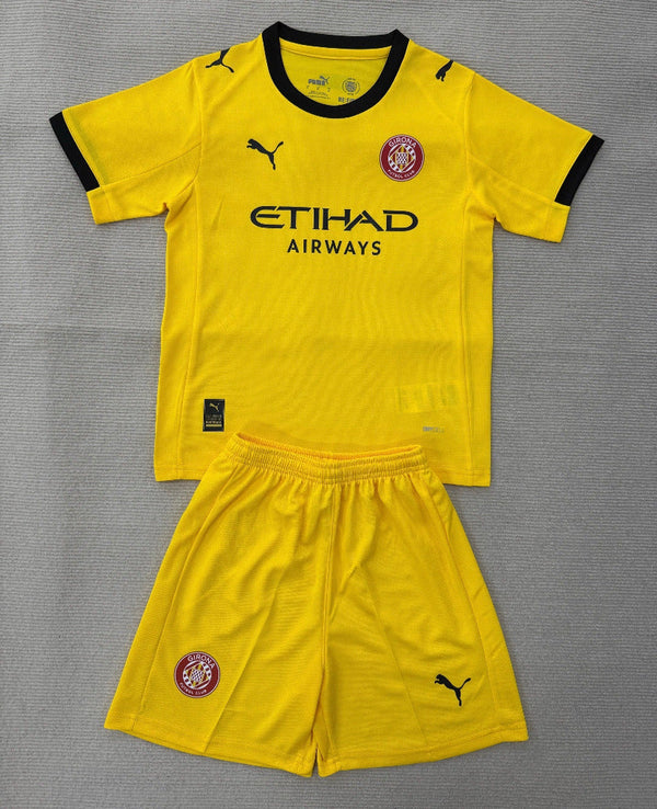 Girona 25/26 Yellow Away Kids Jersey Set – Junior Away Kit – Concept Kits