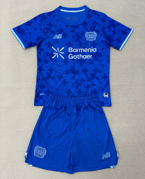 Leverkusen 25/26 Blue Third Away Kids Jersey Set – Youth Football Kit ...