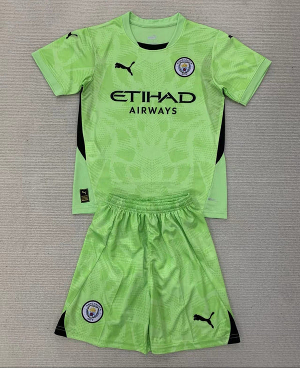 Manchester City 24/25 Green Goalkeeper Kids Kit | Premium Fan ...