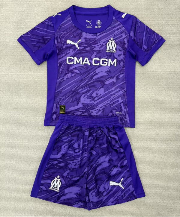 Marseille 25/26 Purple Goalkeeper Kids Kit – Official Youth GK Jersey ...