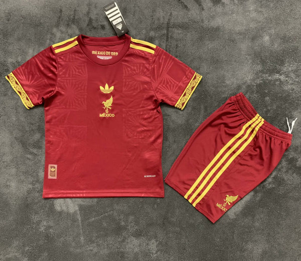 Mexico 25/26 Gold Cup Red Kids Jersey Set – Official Youth Football Kit ...