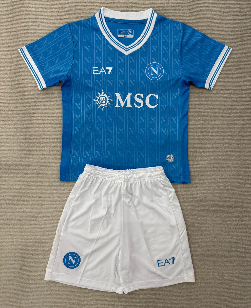 Napoli 25/26 Blue/White Home Kids Jersey Set – Youth Fan Edition ...