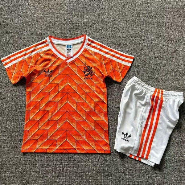 Netherlands 1988 Orange Home Kids Jersey Set – Vintage Youth Football ...