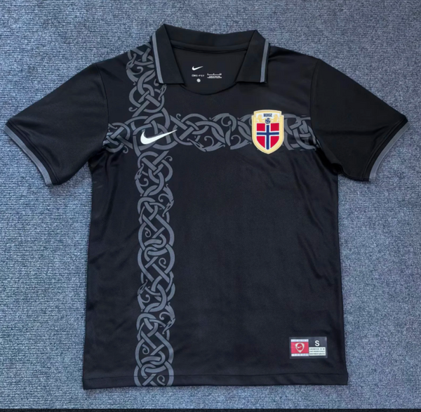 Norway 25/26 Black Grey Norse Pattern Away Jersey – Modern Football ...