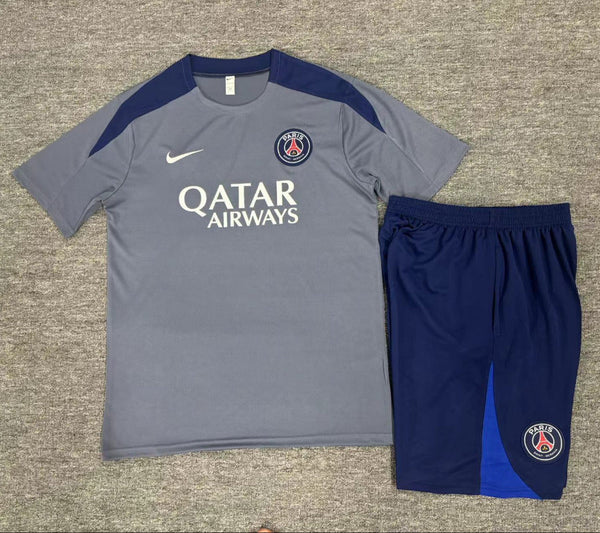 PSG 25/26 Gray & Blue Training Kids Jersey Set – Youth Sports Kit ...