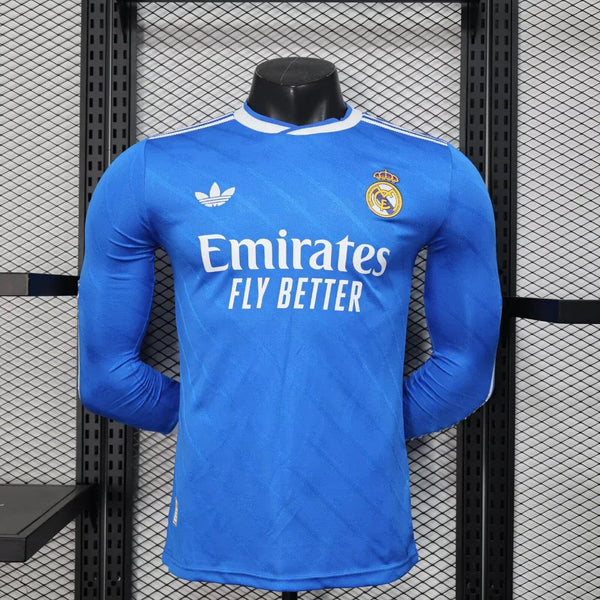 Real Madrid 25/26 Blue Third Away Long Sleeve Player Version Jersey ...