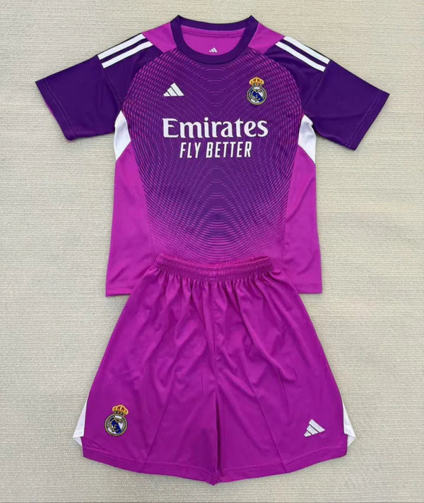Real Madrid 25/26 Purple Home Goalkeeper Kids Kit – Vibrant Youth GK ...
