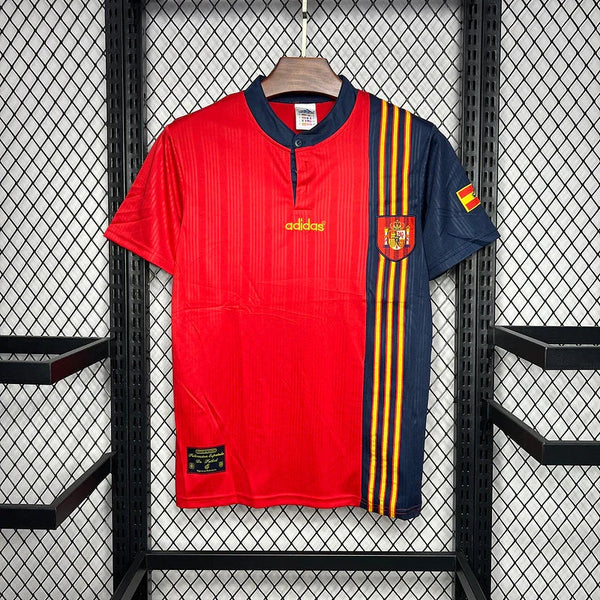 Spain 1996 Vintage Retro Orange Home Jersey – Classic La Roja Shirt ...
