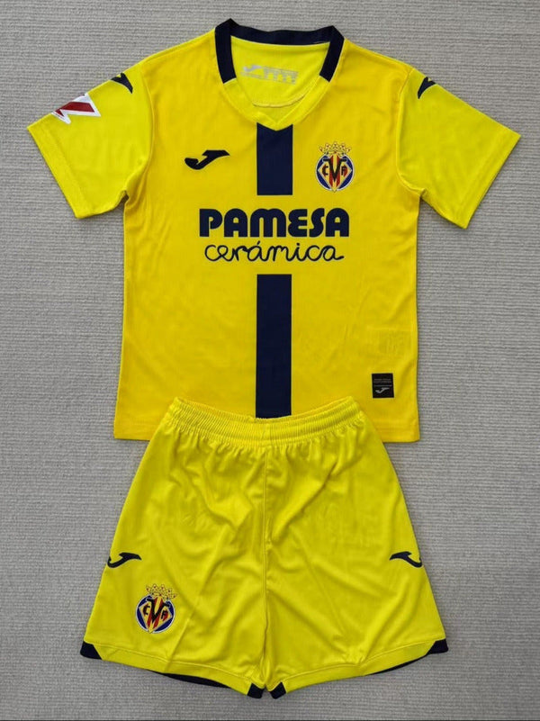 Villarreal 25/26 Yellow Home Kids Jersey Set – Youth Kit – Concept Kits